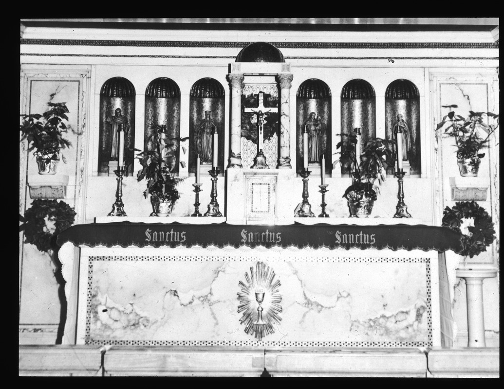 St. Mary's lower church altar and reredos - Digital Commonwealth