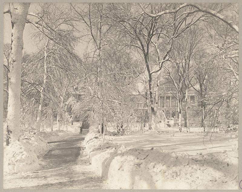 Boston. State House from the Common in winter - Digital Commonwealth