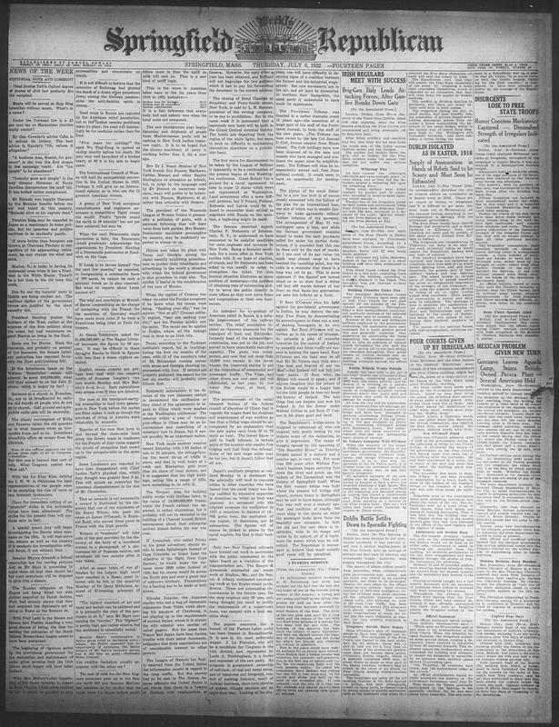 Springfield Weekly Republican. July 06, 1922 - Digital Commonwealth