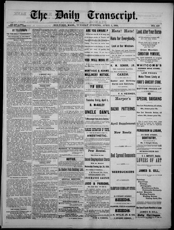 The Daily Transcript. April 01, 1884 - Digital Commonwealth