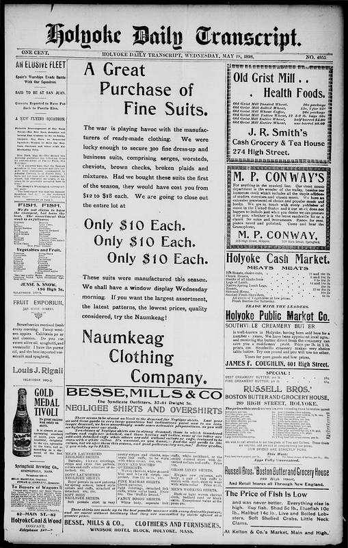 The Holyoke Daily Transcript. May 18, 1898 - Digital Commonwealth