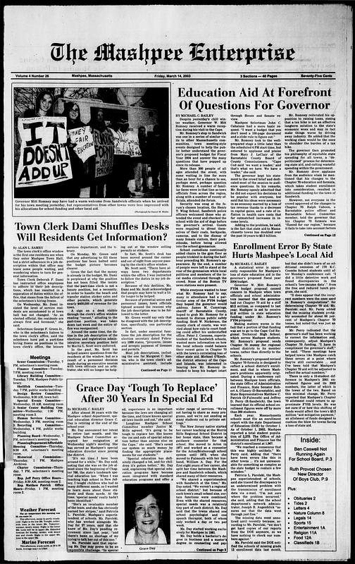 The Mashpee Enterprise. March 14, 2003 - Digital Commonwealth