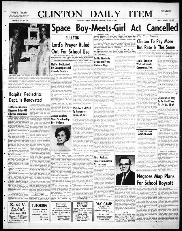 Clinton Daily Item. June 17, 1963 - Digital Commonwealth