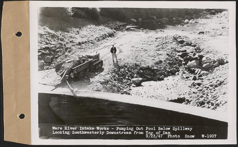 Ware River Intake Works, Shaft #8, pumping out pool below spillway ...