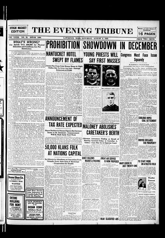 The Evening Tribune. August 08, 1925 - Digital Commonwealth