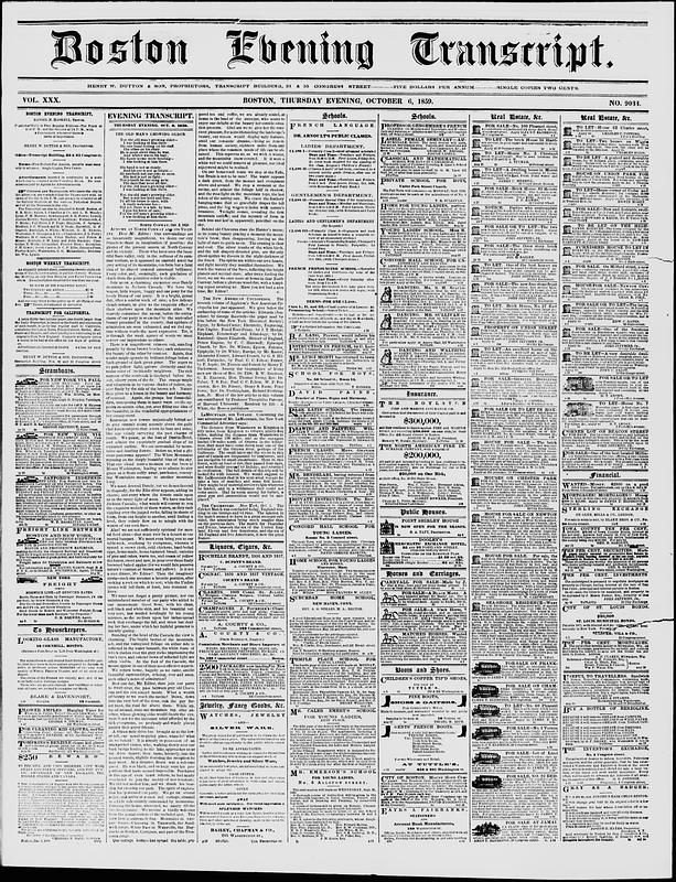Boston Evening Transcript. October 06, 1859 - Digital Commonwealth