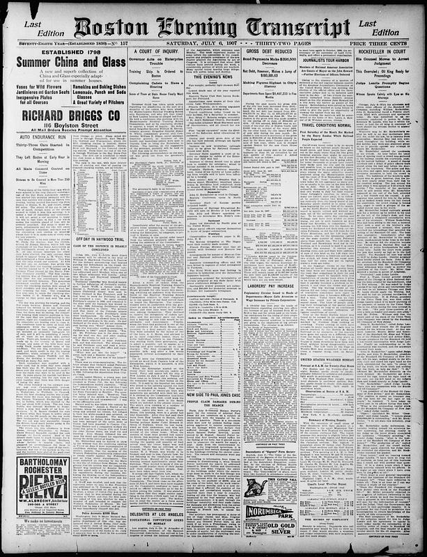 Boston Evening Transcript. July 06, 1907 - Digital Commonwealth