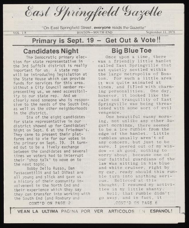 East Springfield Gazette. September 11, 1978 - Digital Commonwealth