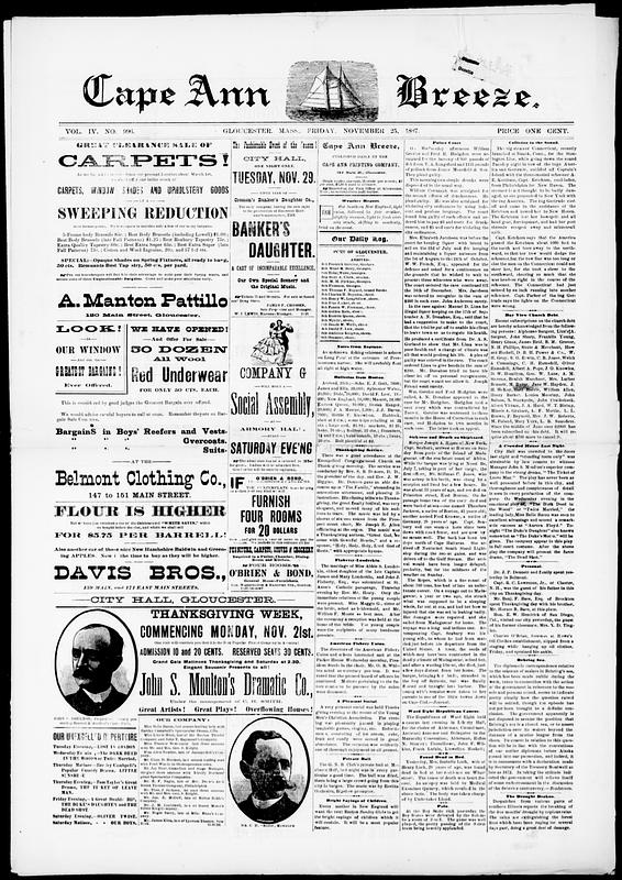 Cape Ann Breeze. November 25, 1887 - Digital Commonwealth