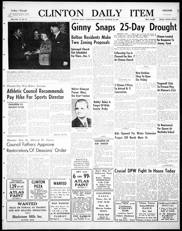 Clinton Daily Item. October 30, 1963 - Digital Commonwealth