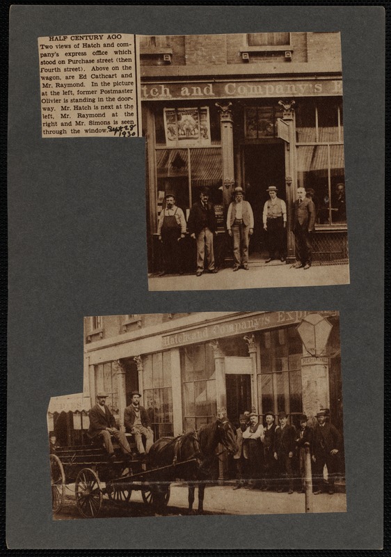 Two views of office building of Hatch & Company's Express, New Bedford ...