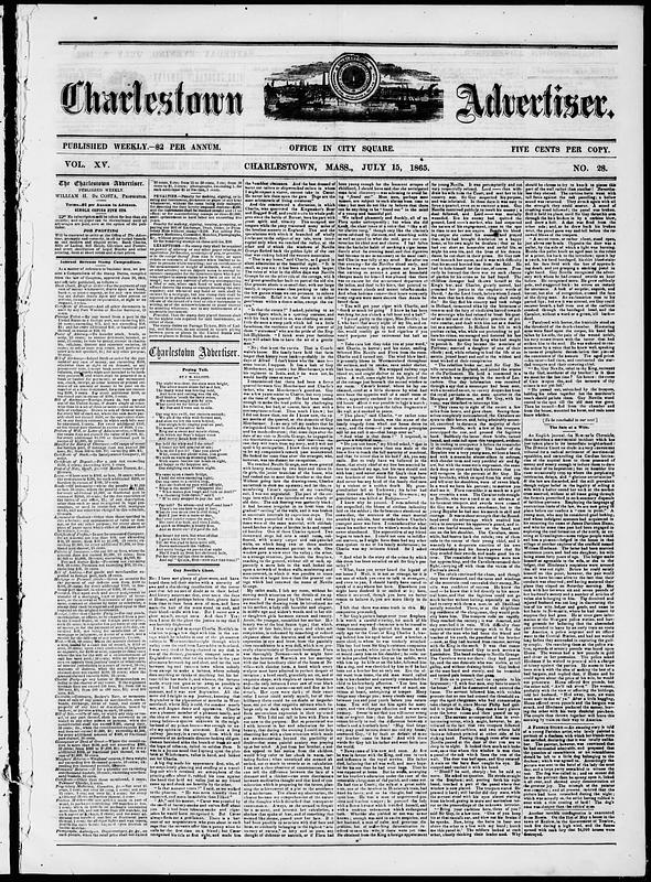 Charlestown Advertiser. July 15, 1865 - Digital Commonwealth