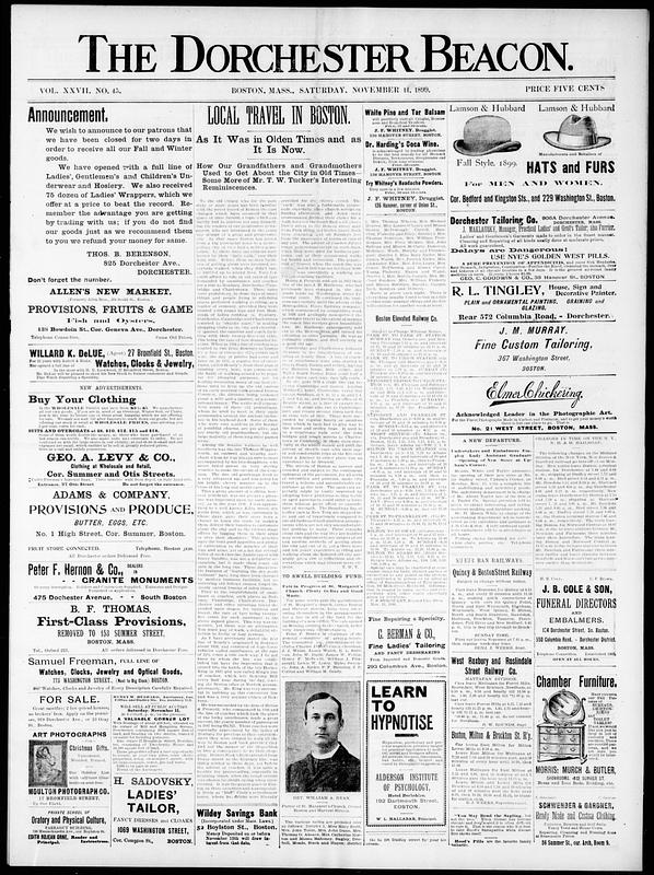 The Dorchester Beacon. November 11, 1899 - Digital Commonwealth