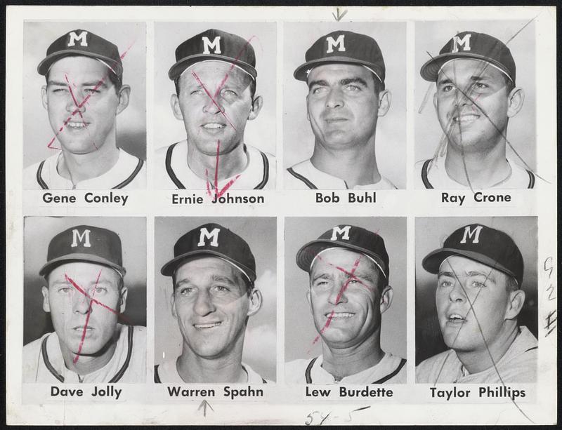 Gene Conley, Ernie Johnson, Bob Buhl, Ray Crone, Dave Jolly, Warren ...