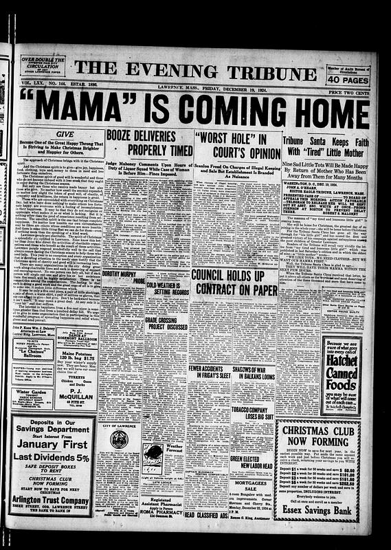 The Evening Tribune. December 19, 1924 - Digital Commonwealth