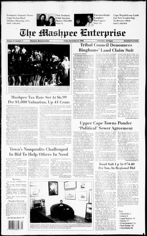 The Mashpee Enterprise. November 21, 2008 - Digital Commonwealth