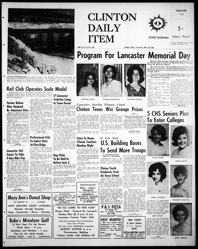Clinton Daily Item. May 22, 1965 - Digital Commonwealth