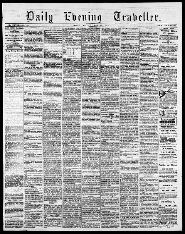 Daily Evening Traveller. May 17, 1872 - Digital Commonwealth