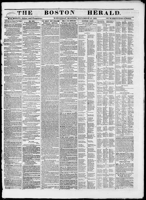The Boston Herald. November 27, 1861 - Digital Commonwealth