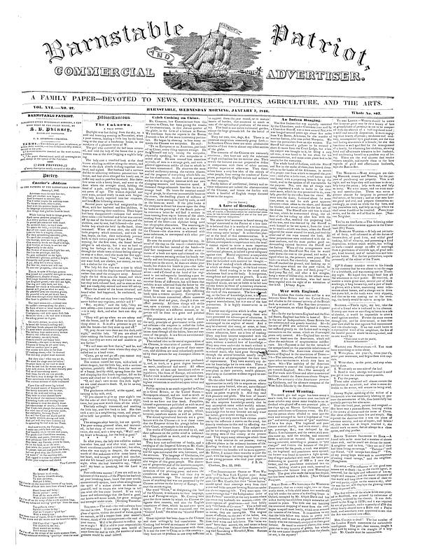 Barnstable Patriot, and Commercial Advertiser. January 07, 1846 ...
