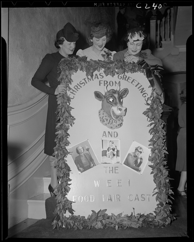 Christmas greetings from WEEI Food Fair cast, Mother Parker, Peggy ...