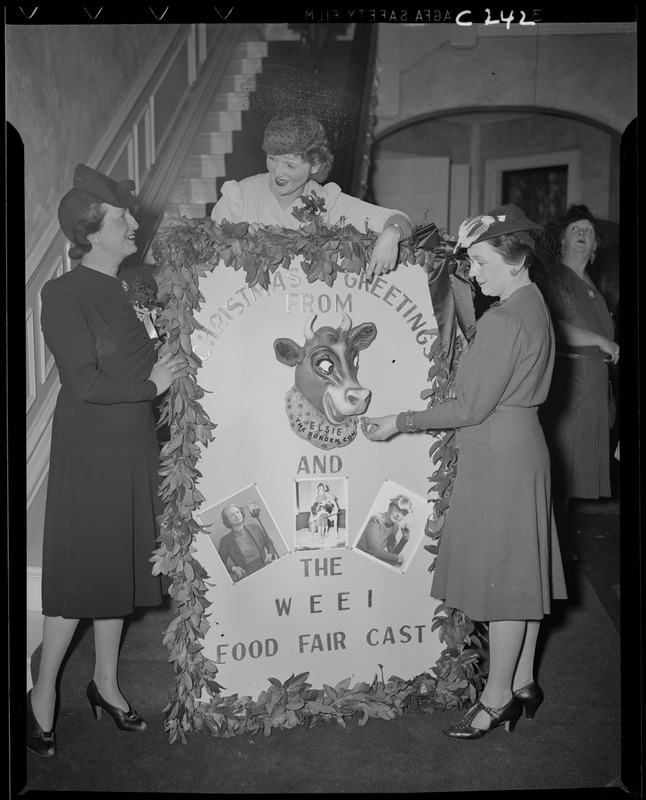 Christmas greetings from WEEI Food Fair cast, Mother Parker, Peggy ...