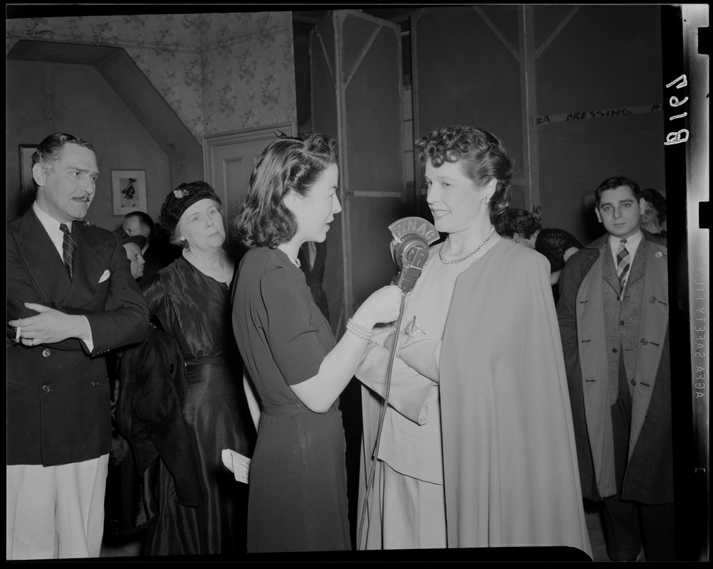 Cornelia Otis Skinner and Arthur Margetson with Ruth Moss of WNAC ...