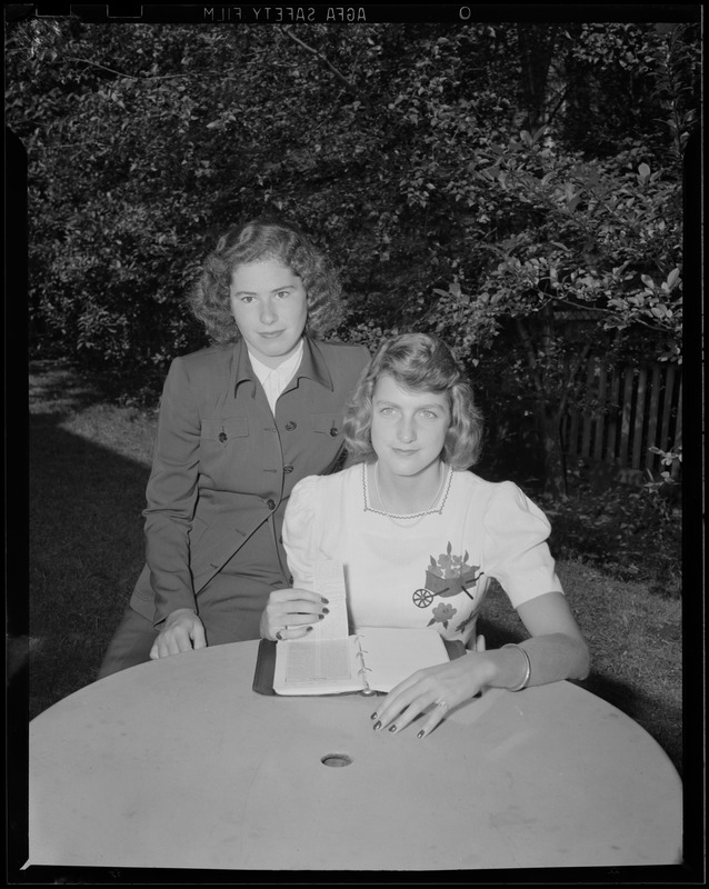 Nancy Snow and Helen Harding, usher committee meeting for benefit ...