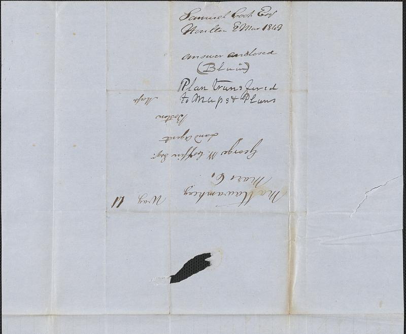 Samuel Cook to George Coffin, 2 March 1849 - Digital Commonwealth
