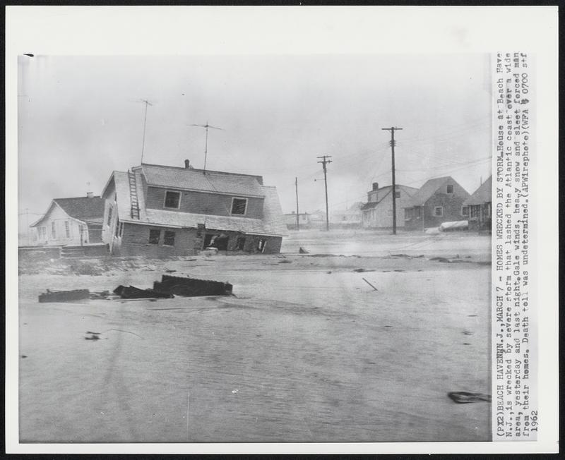 Homes Wrecked by Storm - House at Beach Haven, N.J., is wrecked by ...