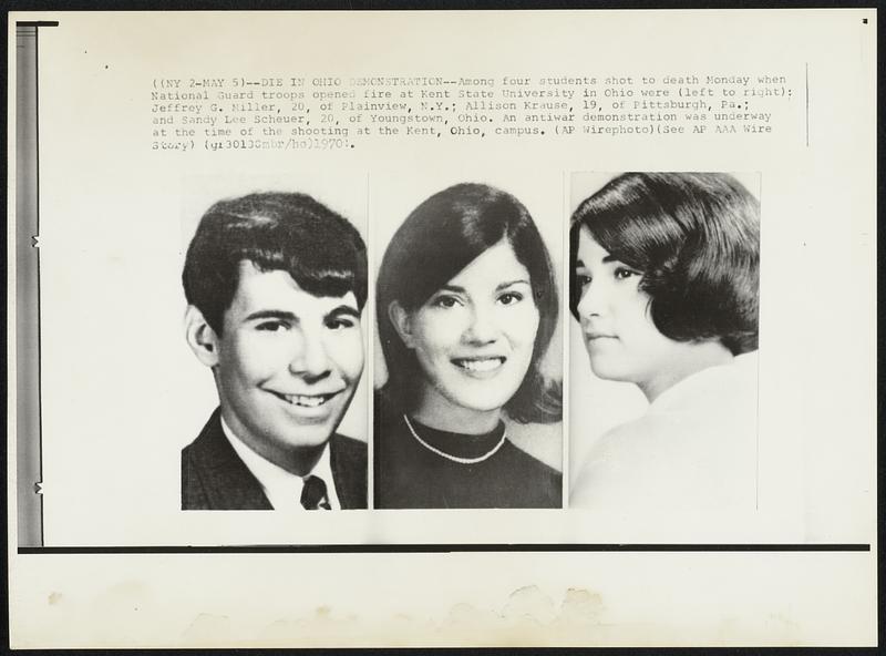 Die in Ohio Demonstration--Among four students shot to death Monday ...