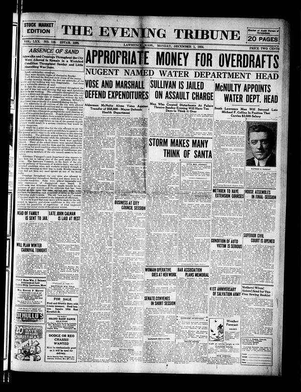 The Evening Tribune. December 01, 1924 - Digital Commonwealth