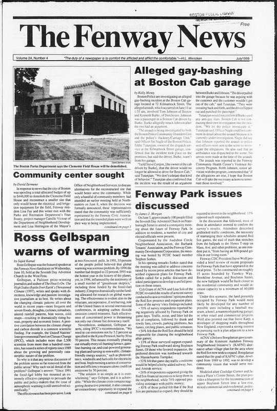 The Fenway News. July 01, 1998 - Digital Commonwealth