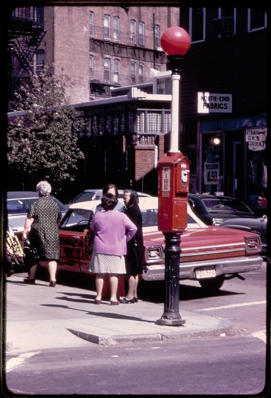 Fire alarm box on street corner, Boston - Digital Commonwealth