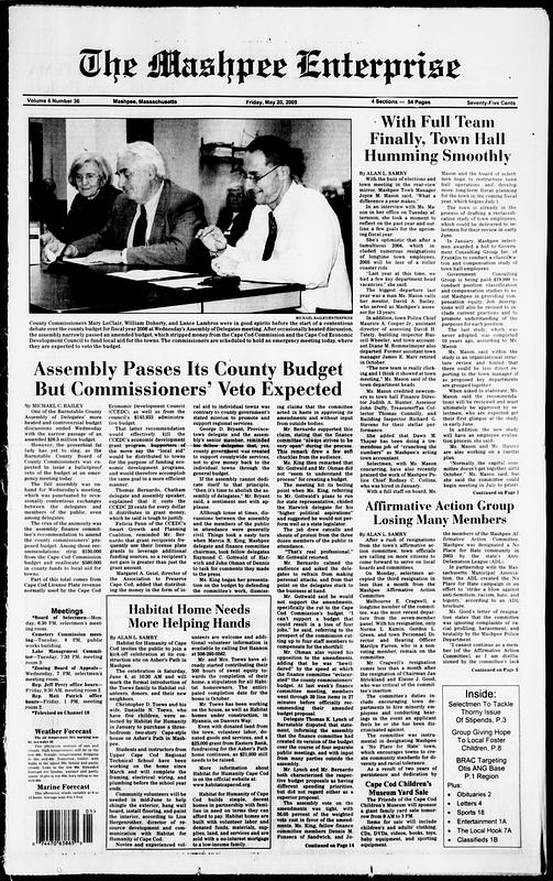 The Mashpee Enterprise. May 20, 2005 - Digital Commonwealth