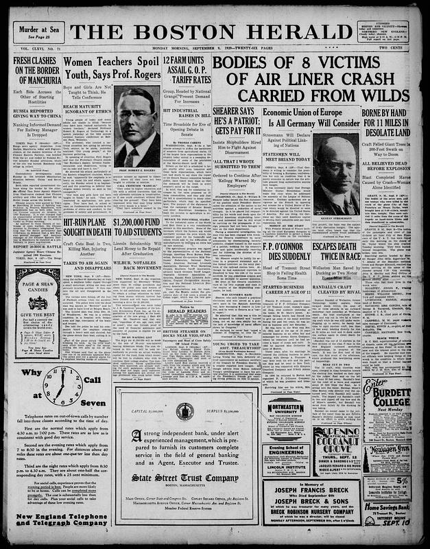 Boston Herald. September 09, 1929 - Digital Commonwealth