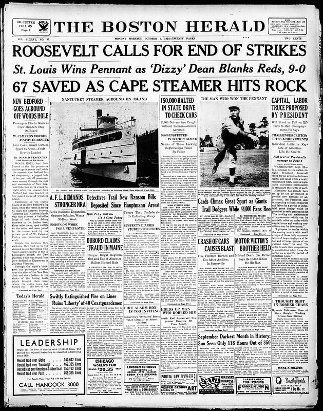 Boston Herald. October 01, 1934 - Digital Commonwealth