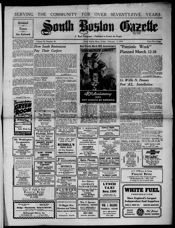 South Boston Gazette. February 03, 1950 - Digital Commonwealth