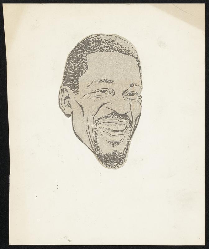 Bill Russell drawn by BROB - Digital Commonwealth