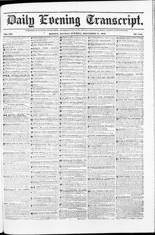 Daily Evening Transcript. December 11, 1843 - Digital Commonwealth