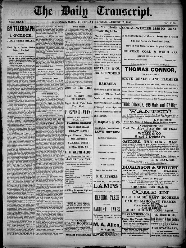 The Daily Transcript. August 15, 1889 - Digital Commonwealth