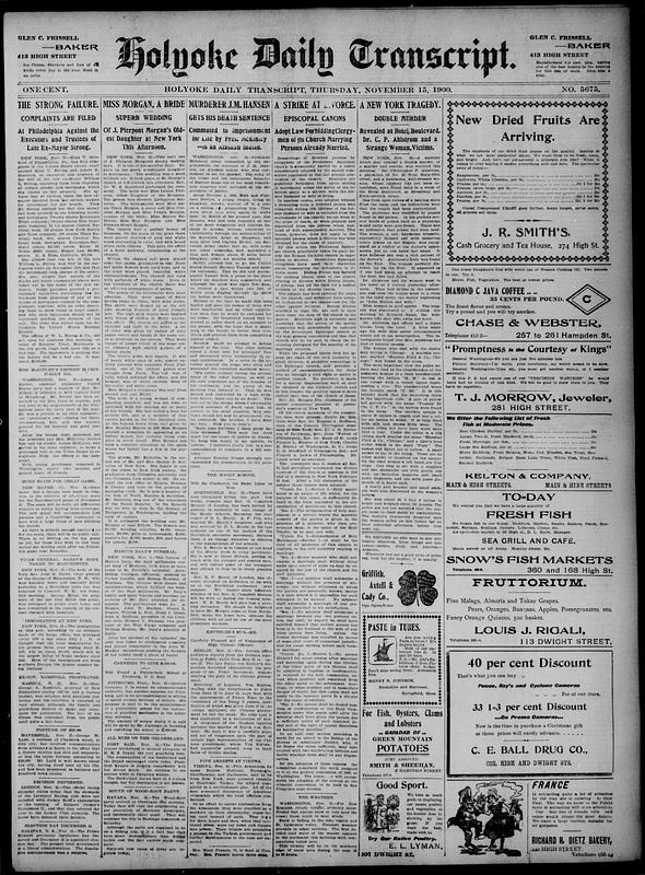 The Holyoke Daily Transcript. November 15, 1900 - Digital Commonwealth