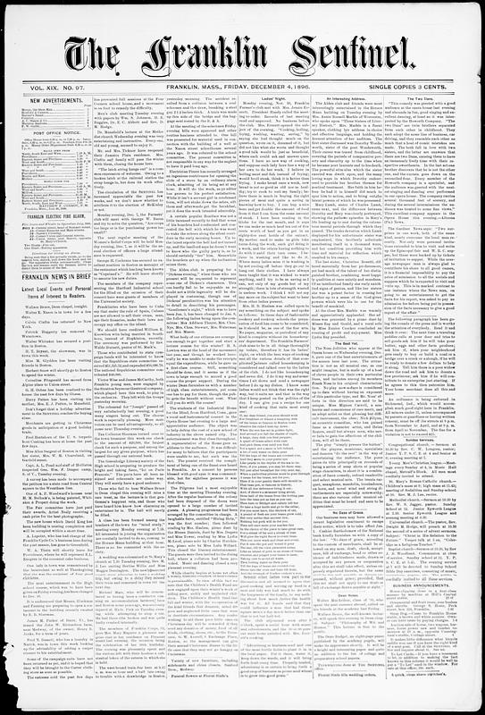 The Franklin Sentinel. December 04, 1896 - Digital Commonwealth