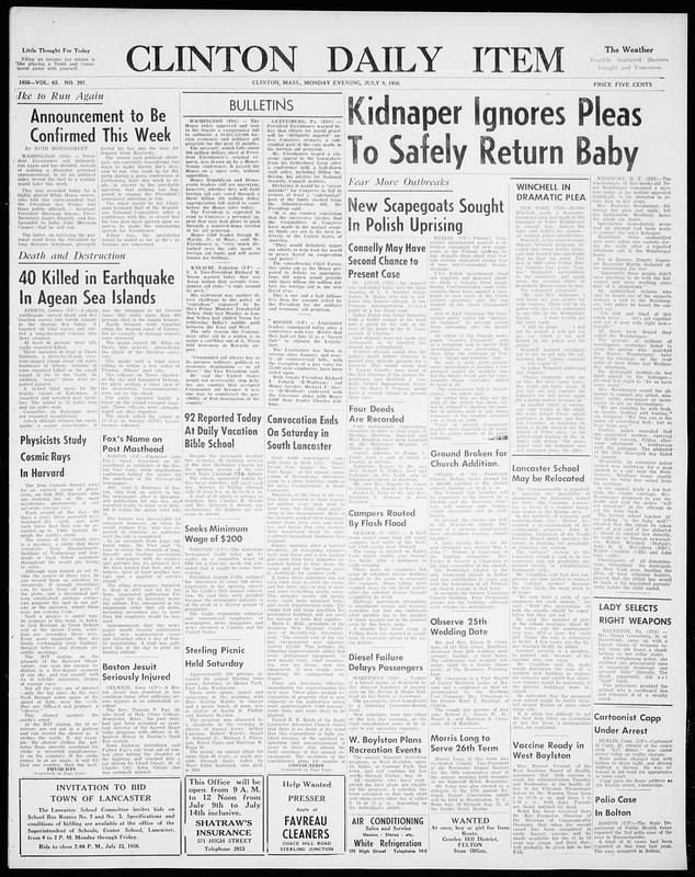 Clinton Daily Item. July 09, 1956 - Digital Commonwealth