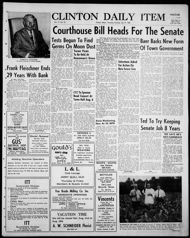 Clinton Daily Item. July 31, 1969 - Digital Commonwealth