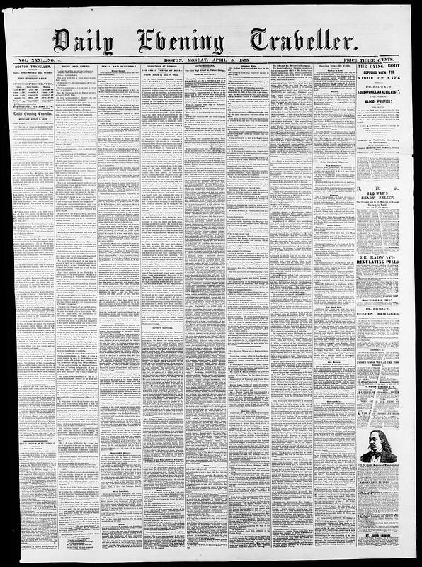 Daily Evening Traveller. April 05, 1875 - Digital Commonwealth