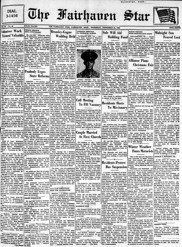 The Fairhaven Star. November 22, 1962 - Digital Commonwealth