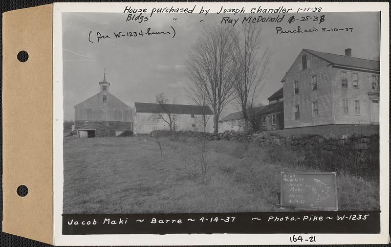 Jacob Maki, barns and sheds, Barre, Mass., Apr. 14, 1937 : Purchased ...