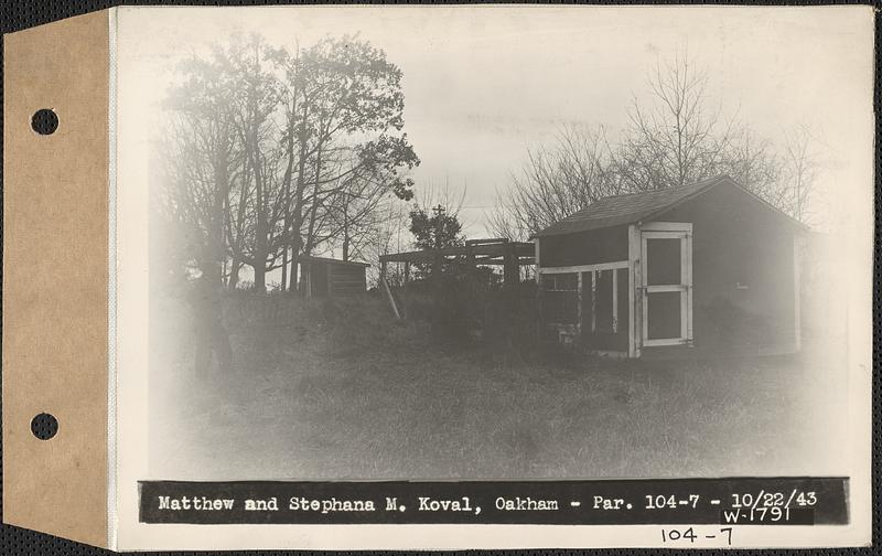 Matthew and Stephena M. Koval, shed, Oakham, Mass., Oct. 22, 1943 ...