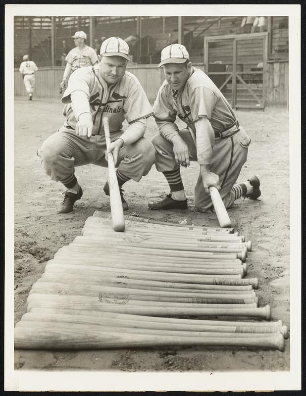 Heavy Hitters Look Over War Clubs. These heavy hitters of the St. Louis ...